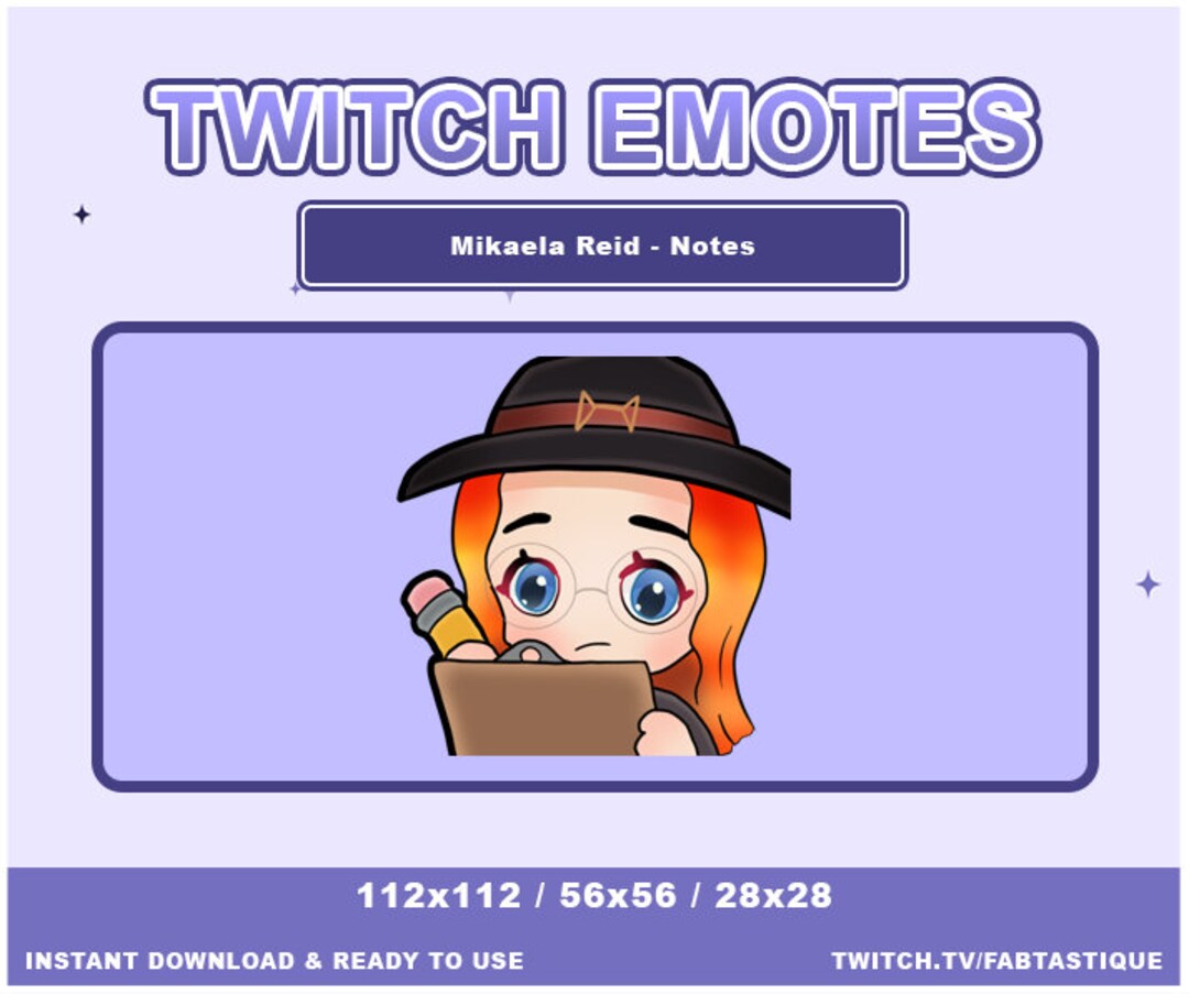 Mikaela Reid Notes Emote | Dead by Daylight Emotes Twitch | Twitch ...