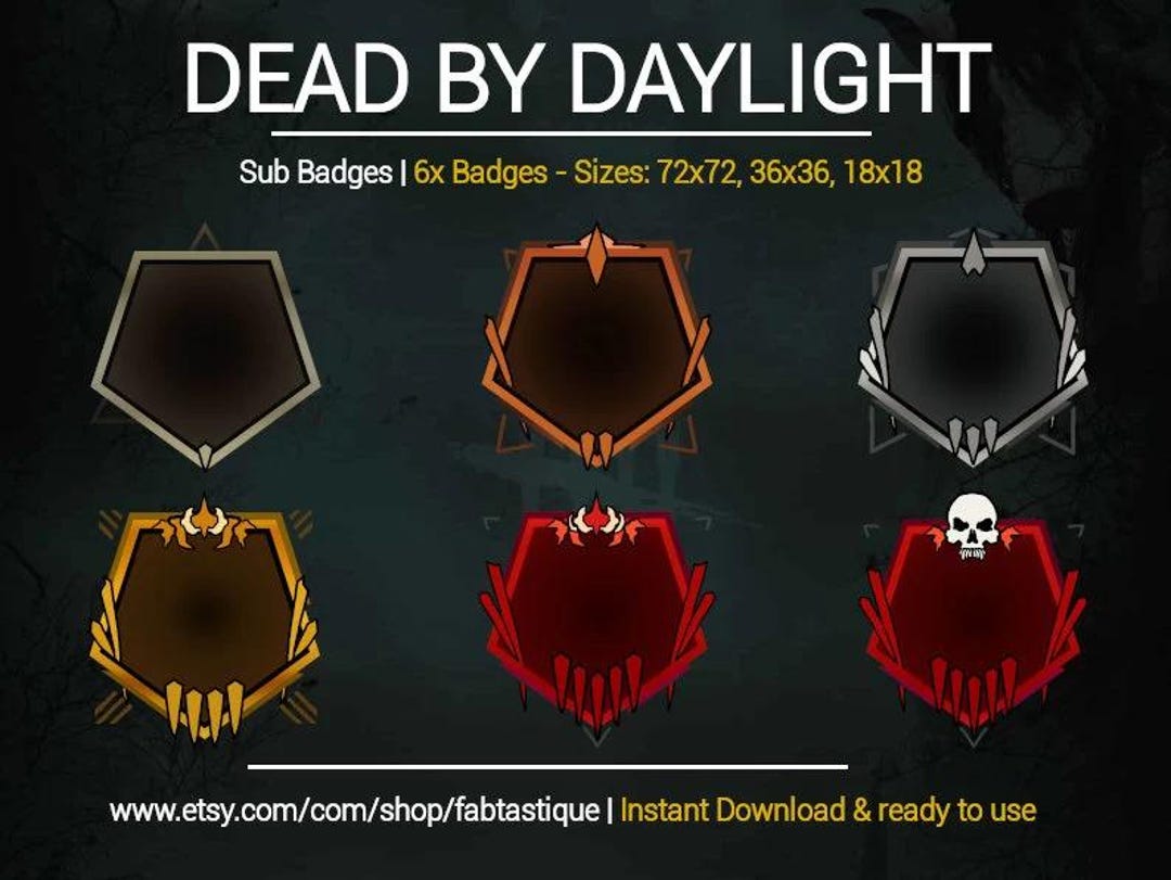 6x Dead by Daylight Sub Badges Twitch & Discord | DBD Sub Badges Twitch ...