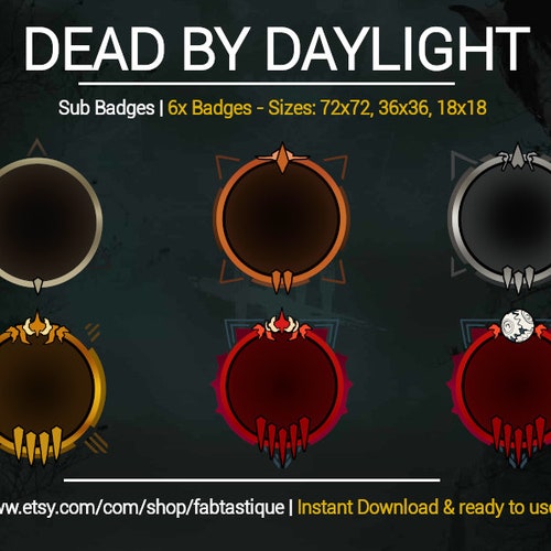 6x Dead by Daylight Sub Badges Twitch DBD Survivor Rank - Etsy