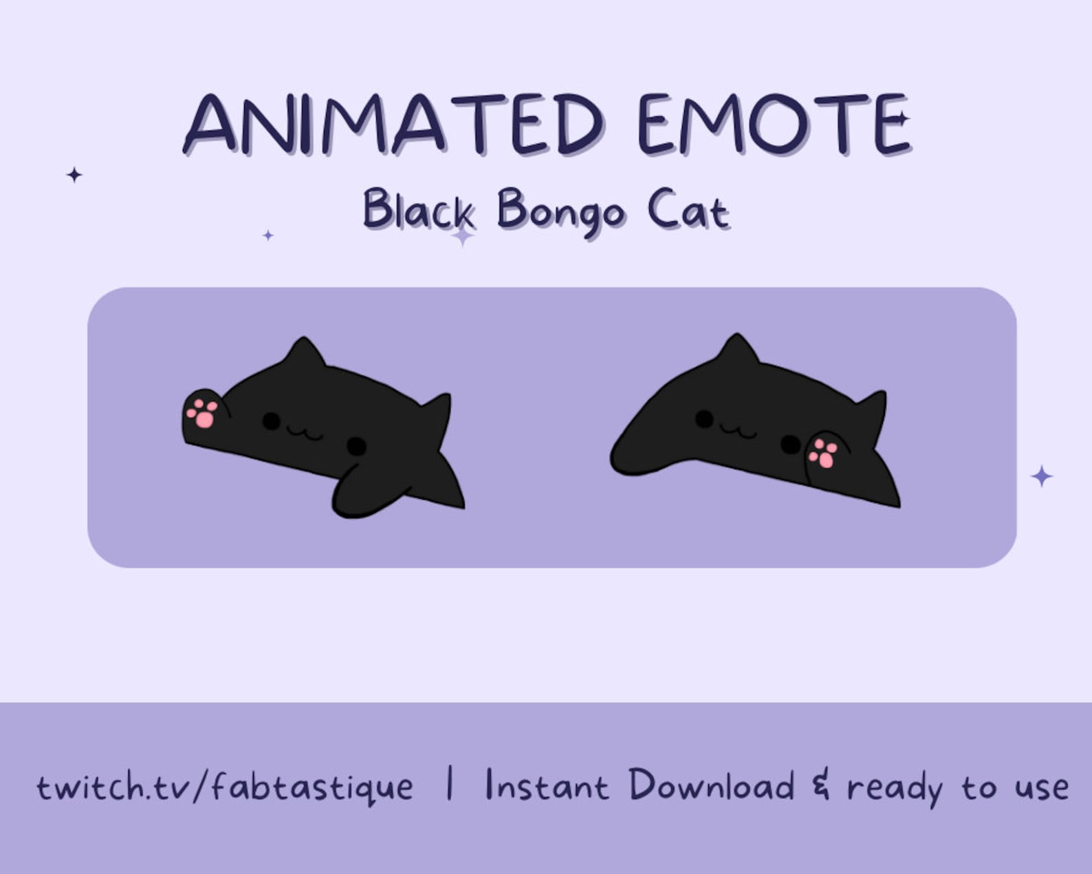 Black Animated Bongo Cat Emote | Animated Cat Emote Twitch, Discord ...