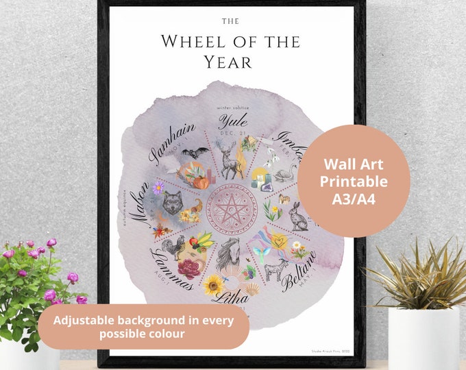 Yule Embroidery Pattern, Wheel of the Year : Calendar to Embroider ...