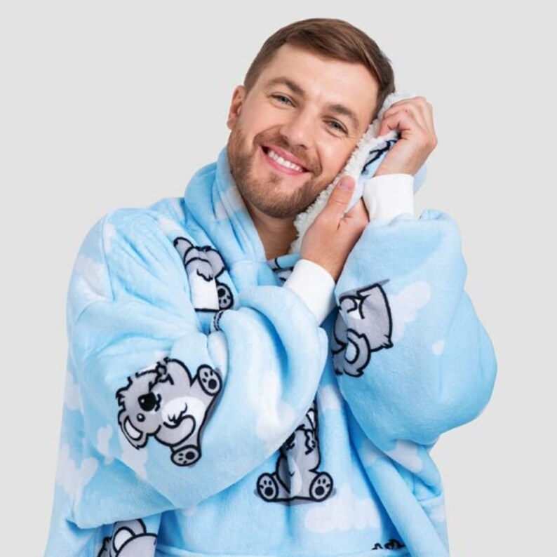 Koala Oversized Fleece Hoodie - Warm Winter Sweatshirt for Women Men ...