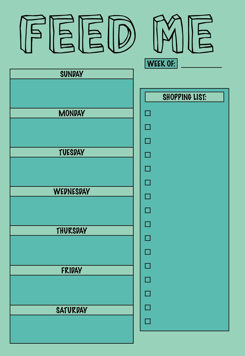 Meal Prep Template - Etsy