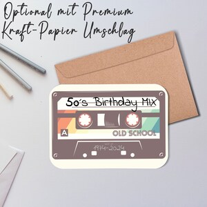 Retro Card for the 50th Birthday - Cassette - Greeting Card for the ...