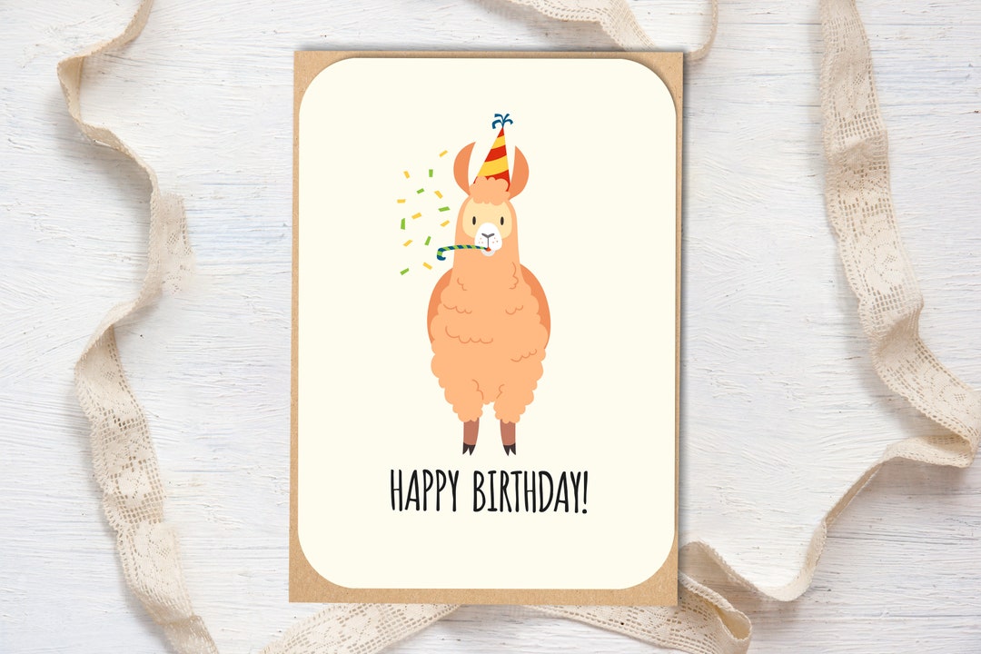 LAMA Birthday Card - Gift Birthday Greeting Card - Funny Greeting Card ...
