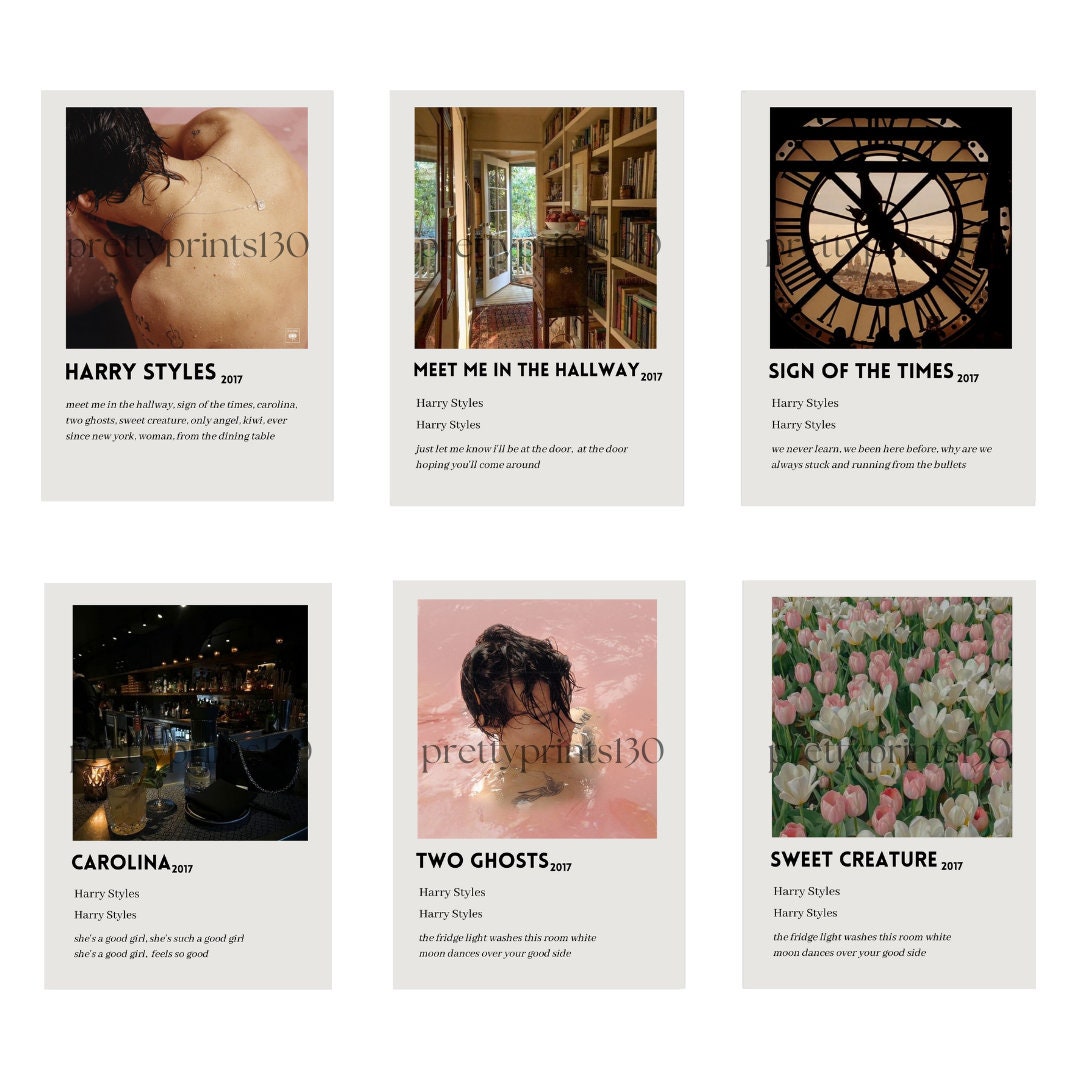 Harry Styles Inspired Wall Posters Harry Styles HS1 Song - Etsy