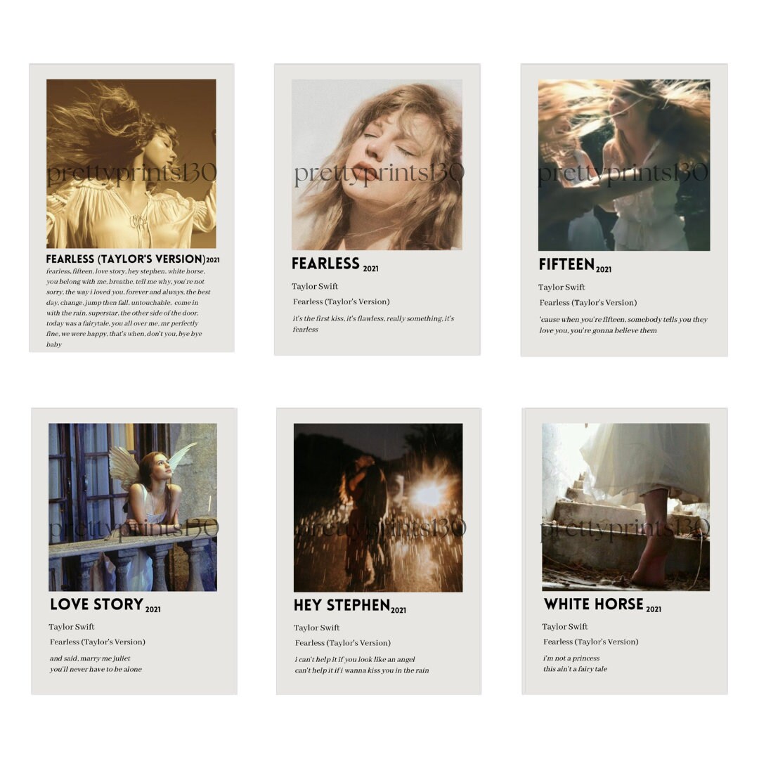 Fearless taylor's Version Inspired Wall Posters Taylor Swift Fearless ...