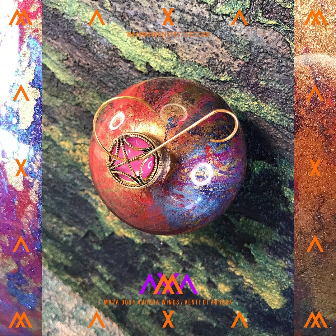 Elemental Inspired, Signed, Internally Painted, Hand Blown Glass ...