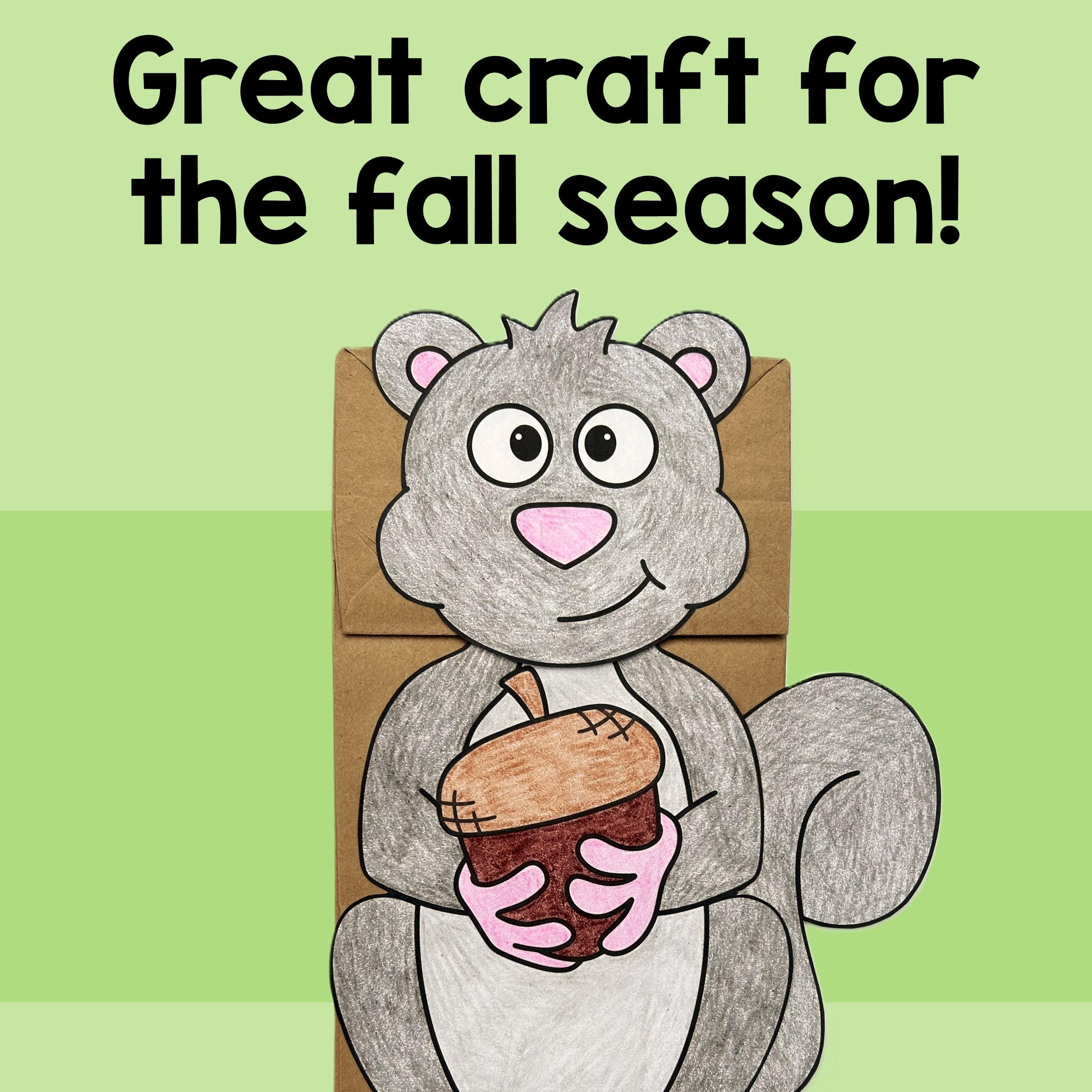 Squirrel Paper Bag Puppet: Kids Craft Activity (digital Download) - Etsy