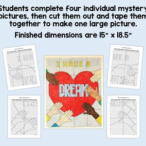 Collaborative Martin Luther King Jr. Coordinate Plane Graphing Picture ...