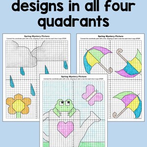 Spring Coordinate Plane Graphing Pictures Four Quadrant Math Activity ...
