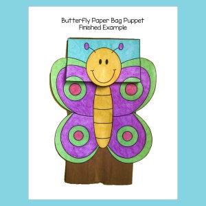 Butterfly Paper Bag Puppet | Spring Craft Activity for Classroom or ...