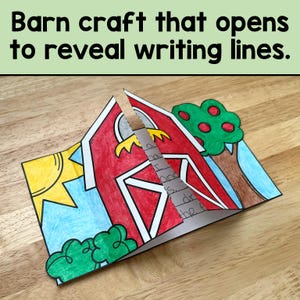 Farm Crafts | Paper Bag Puppets and Barn Writing Craft Activity for ...
