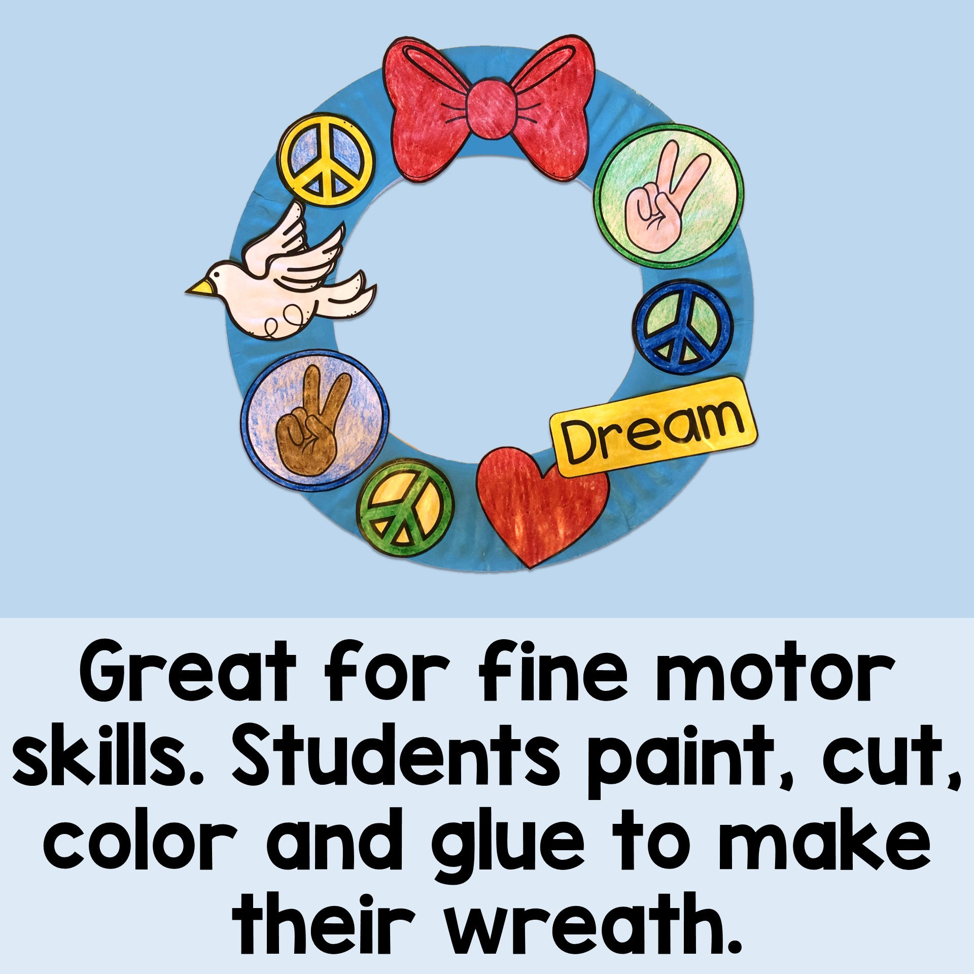 Martin Luther King Jr. Paper Plate Wreath Craft Activity - Etsy
