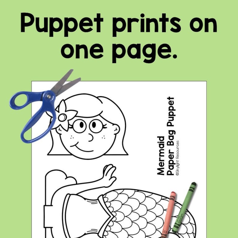 Paper Bag Puppet Craft | Mermaid Summer Ocean Theme | Fun Activity for ...