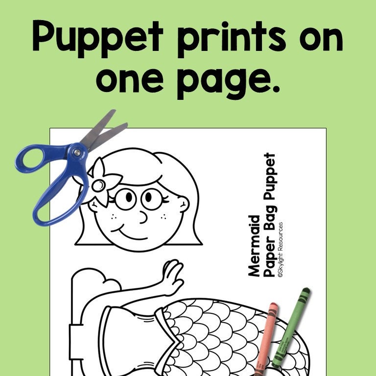 Paper Bag Puppet Craft | Mermaid Summer Ocean Theme | Fun Activity for ...