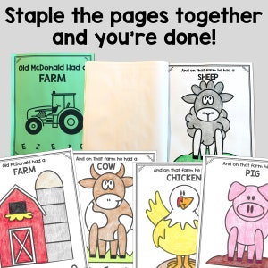 Old Mcdonald Had a Farm Kids Craft Sing Along Book for Classroom or ...