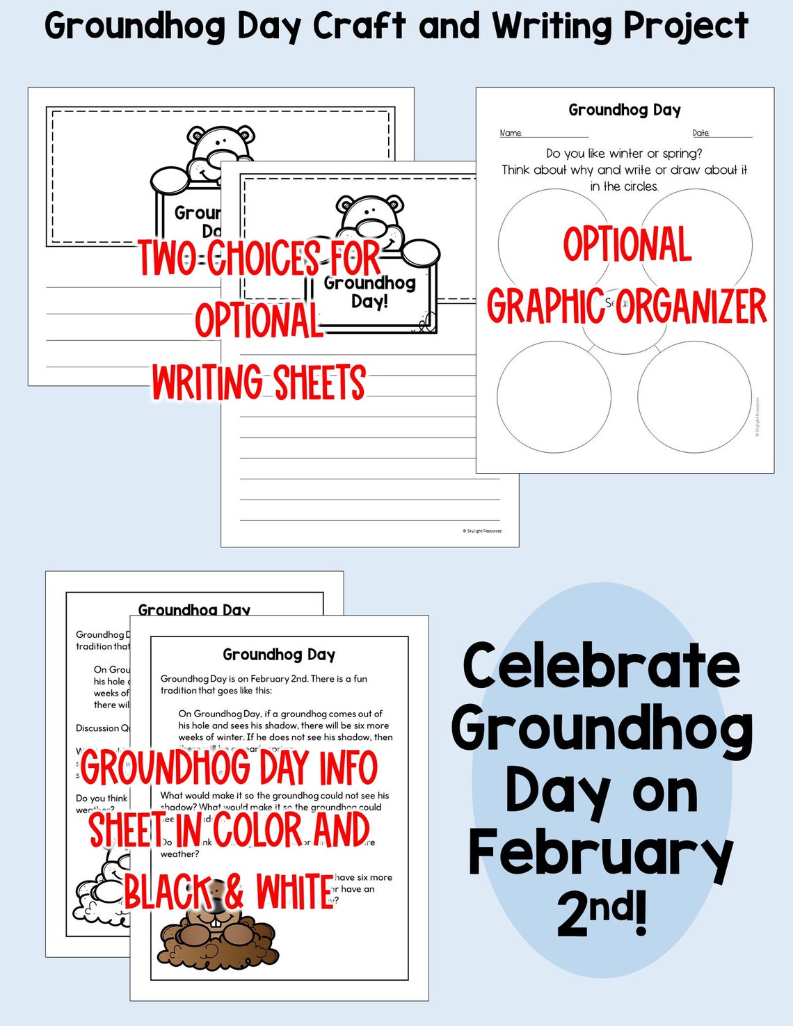 Groundhog Day Paper Plate Craft and Writing Activity | Fun February ...