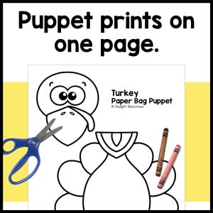 Thanksgiving Turkey Paper Bag Puppet Craft Activity for Kids - Etsy