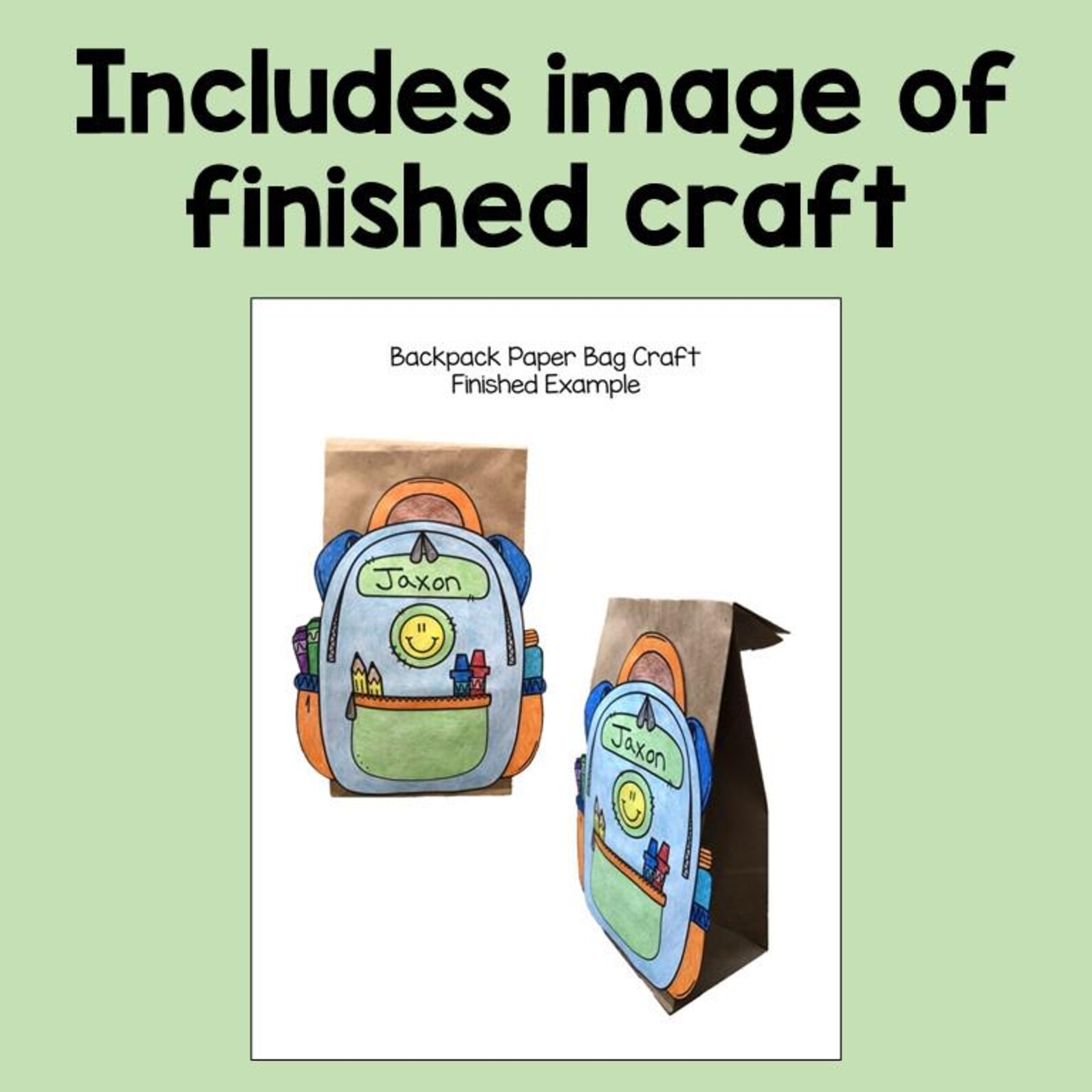 Backpack Paper Lunch Bag Craft: Back to School or Show and Tell ...