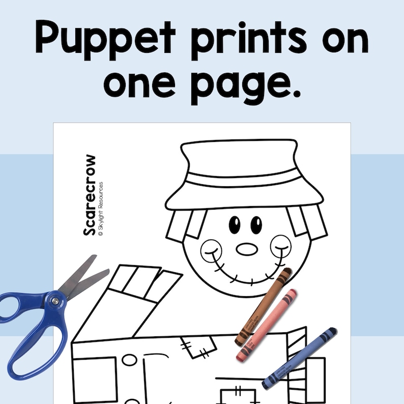 Scarecrow Paper Bag Puppet | Kids Fall Craft Activity for School or ...