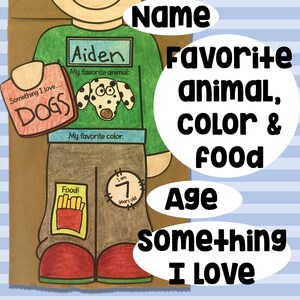 Back to School All About Me Paper Bag Puppet Kids Craft Activity - Etsy