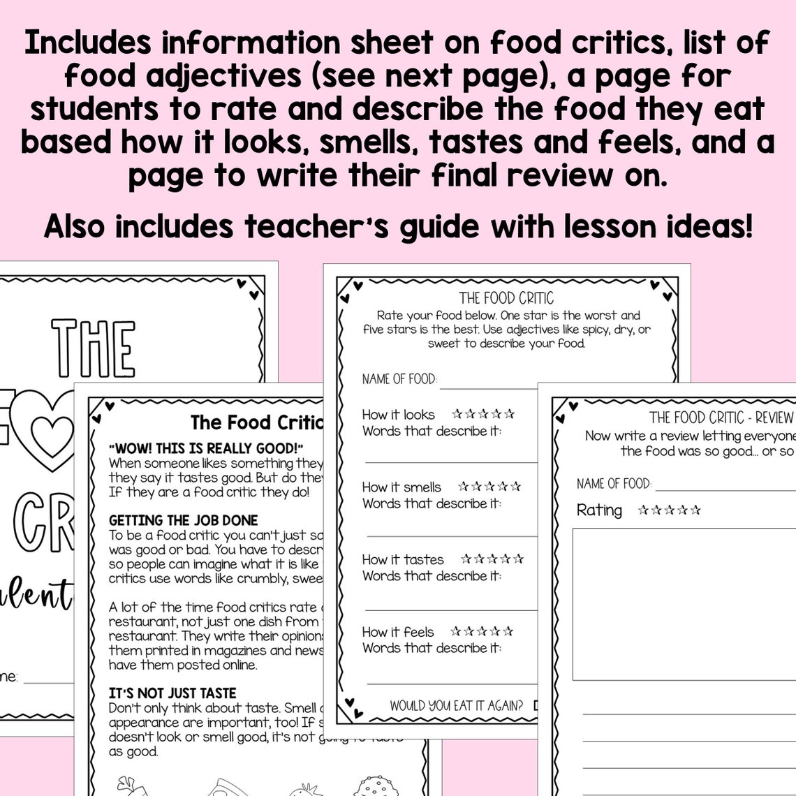 Valentine's Day Food Science Classroom or Homeschool Food Critic ...