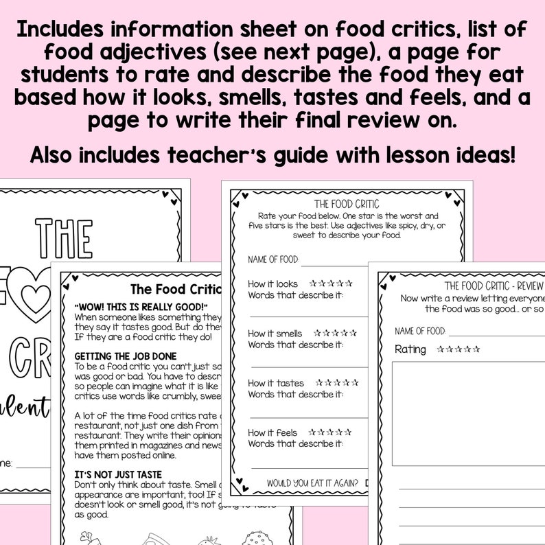 Valentine's Day Food Science Classroom or Homeschool Food Critic ...