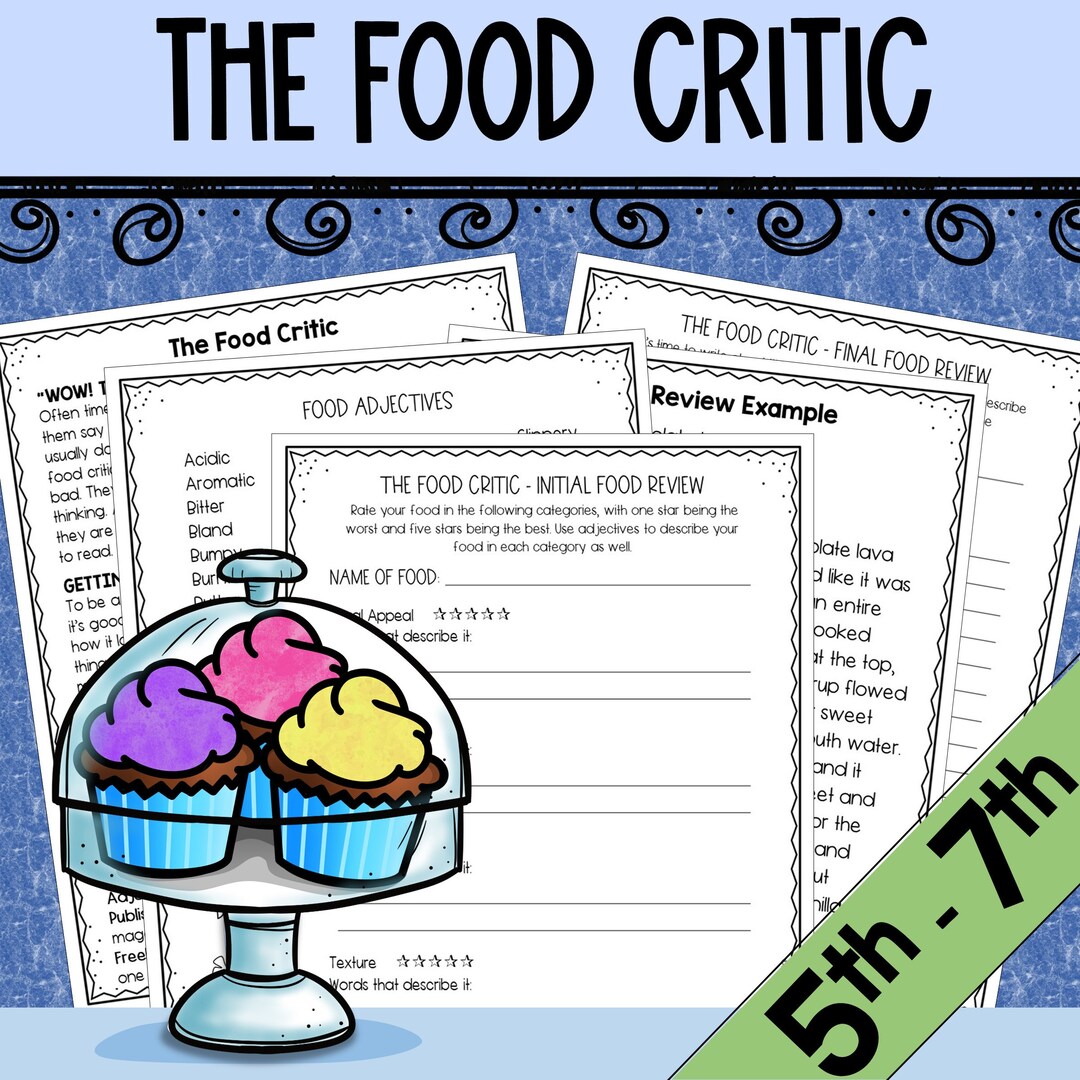 Write Like a Critic Food Science Classroom Activity for 5th - 7th Grade ...