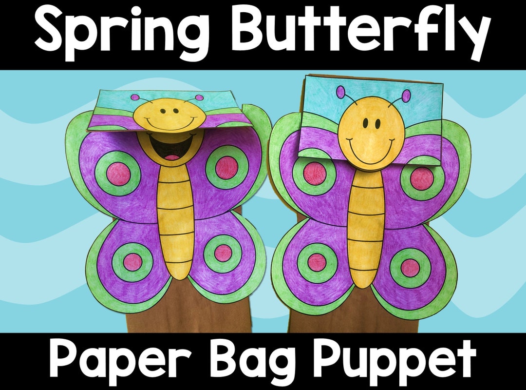 Butterfly Paper Bag Puppet Spring Craft Activity for - Etsy