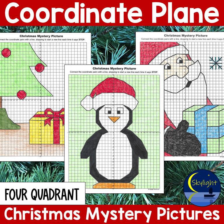 Christmas Coordinate Plane Mystery Graphing Pictures Four Quadrant - Etsy