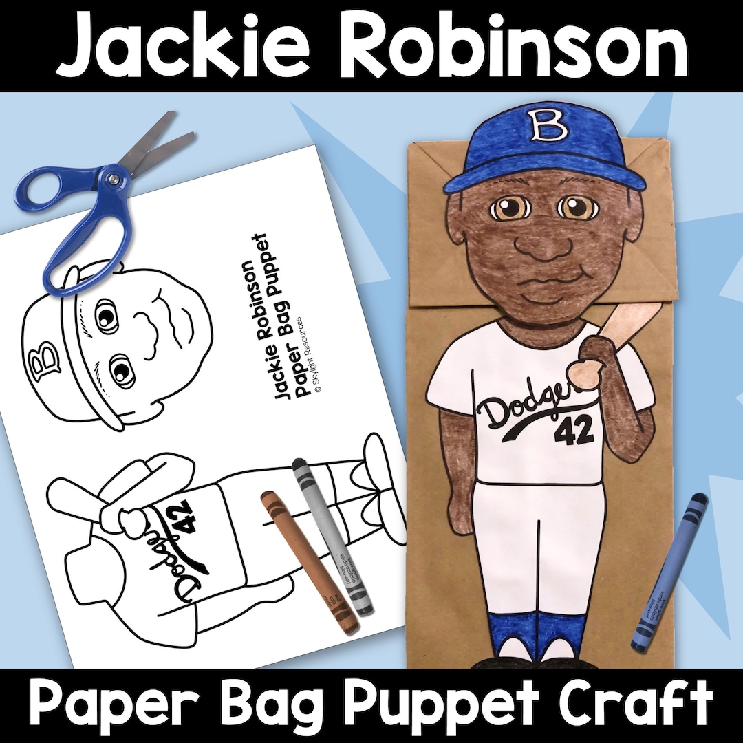 Black History Month | Jackie Robinson Baseball Paper Bag Puppet | Kids ...