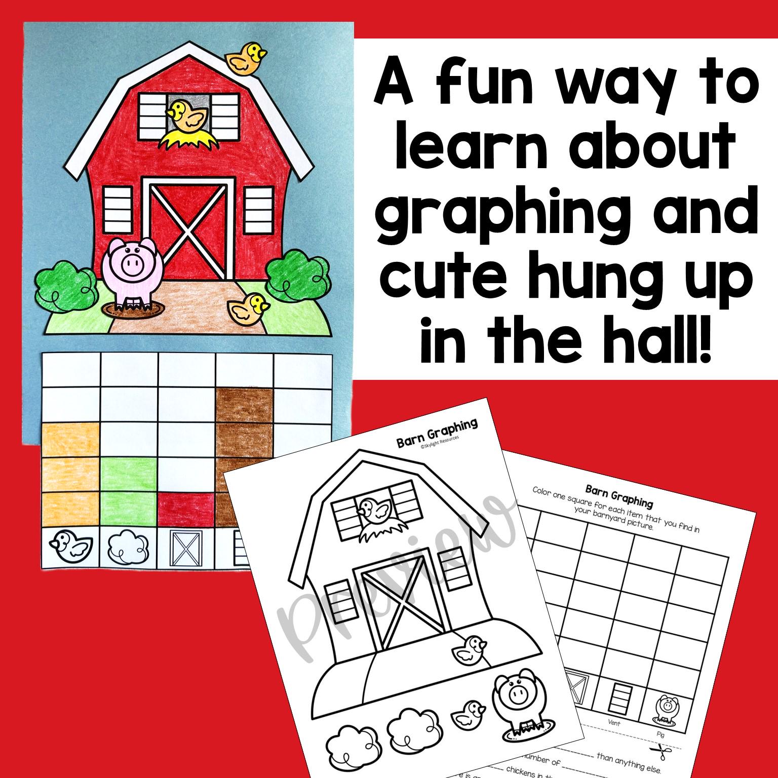 Barn and Animals Graphing | Fun Farm Math Craft Activity for Kids - Etsy