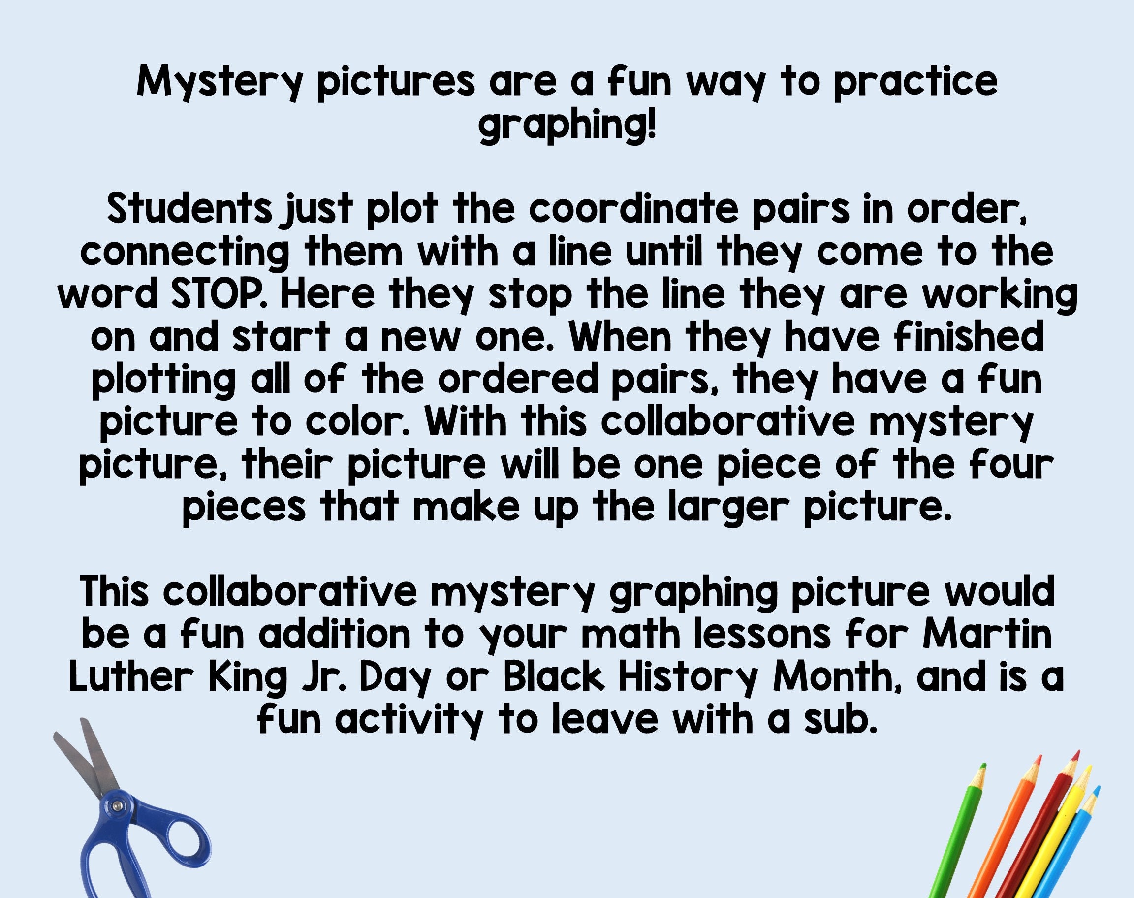 Collaborative Martin Luther King Jr. Coordinate Plane Graphing Picture ...