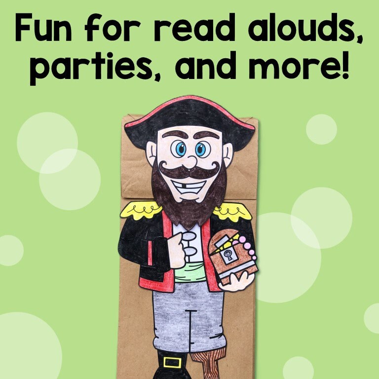 Paper Bag Puppet | Fun Pirate Craft Activity for Kids | for Classroom ...