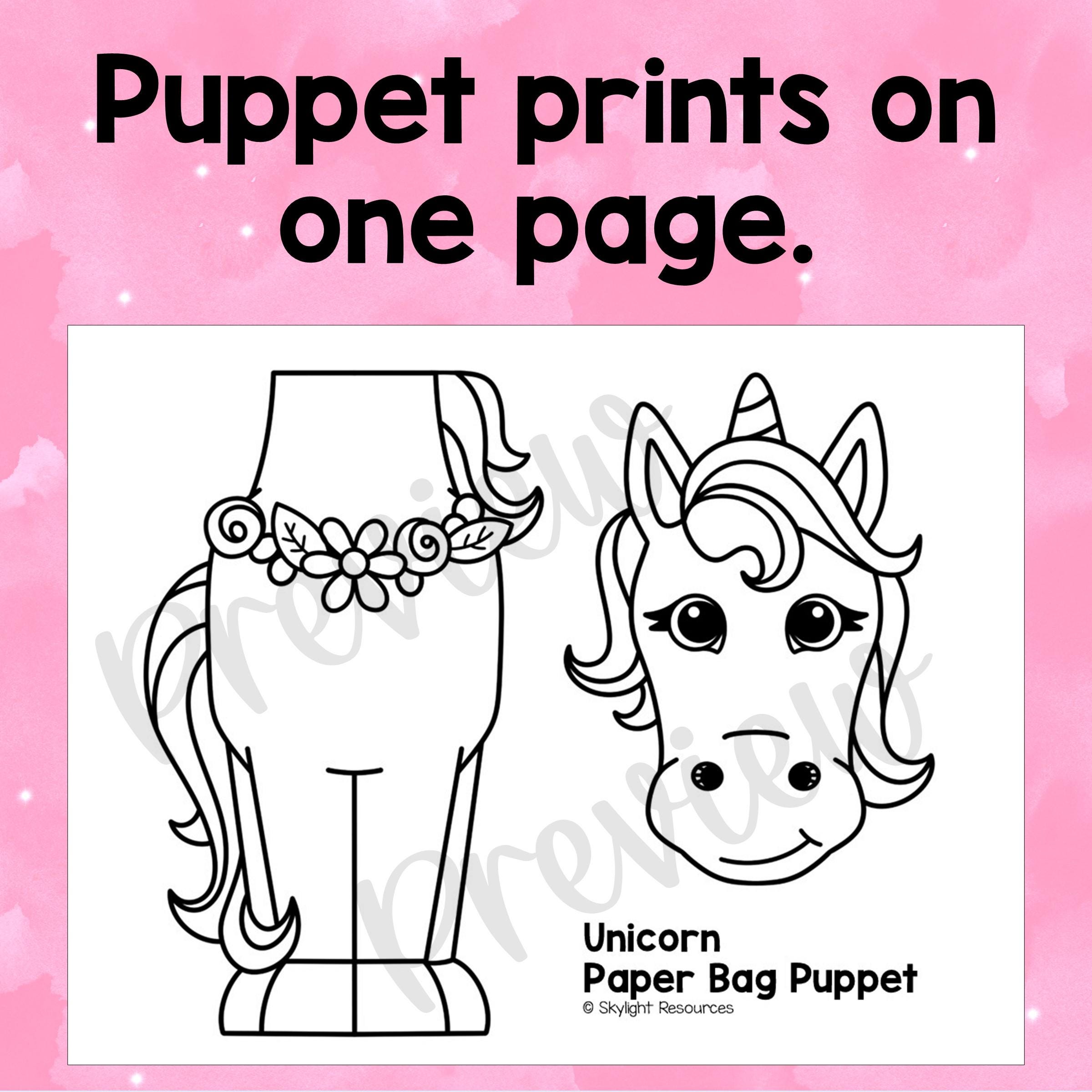 Unicorn Paper Bag Puppet Fun Craft Activity for Kids - Etsy