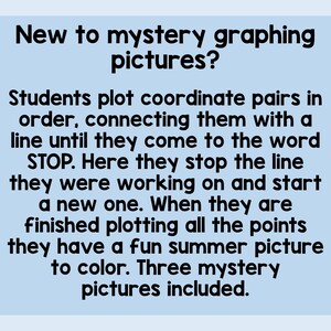 Summer Coordinate Plane Math Graphing Pictures in Quadrant I - Etsy