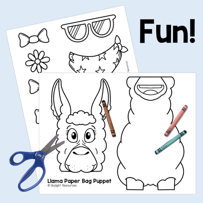 Fun Llama Paper Bag Puppet Craft Activity for Kids - Etsy