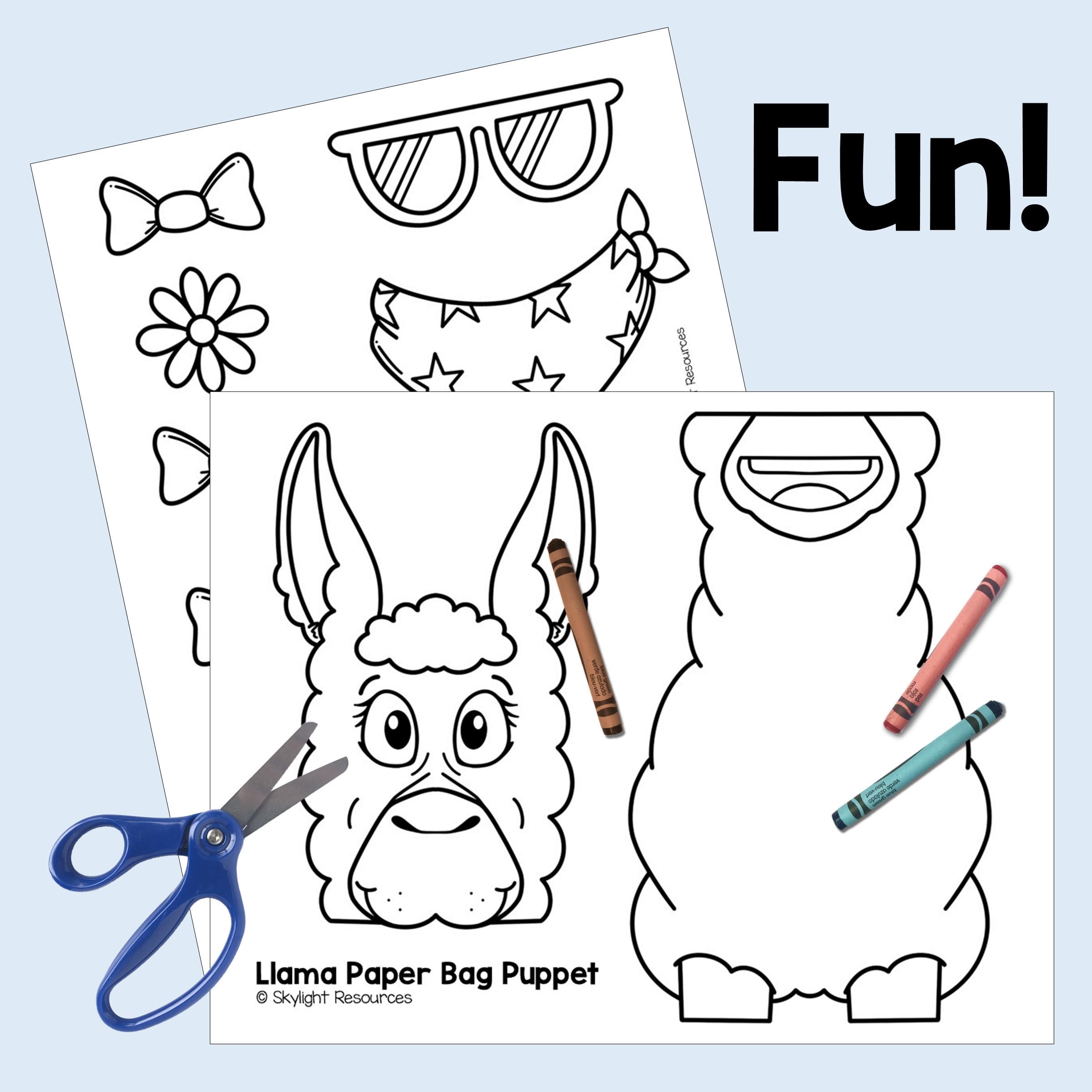 Fun Llama Paper Bag Puppet Craft Activity for Kids - Etsy