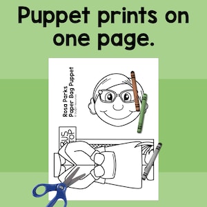 Black History Month, Women's History Month Rosa Parks Puppet Craft ...