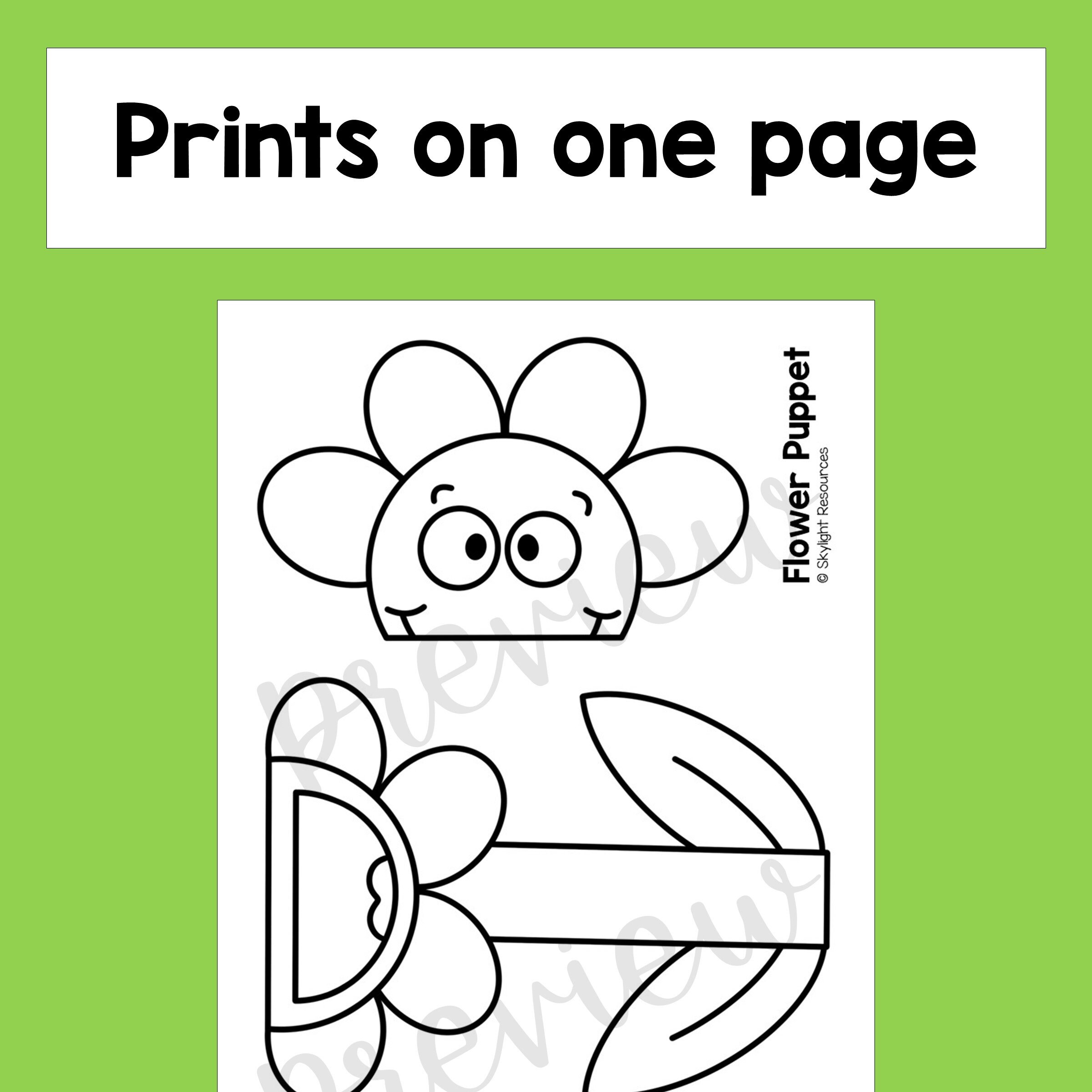 Flower Paper Bag Puppet Kids Craft Activity for Spring or Summer - Etsy