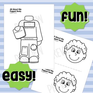 Back to School All About Me Paper Bag Puppet Kids Craft Activity - Etsy