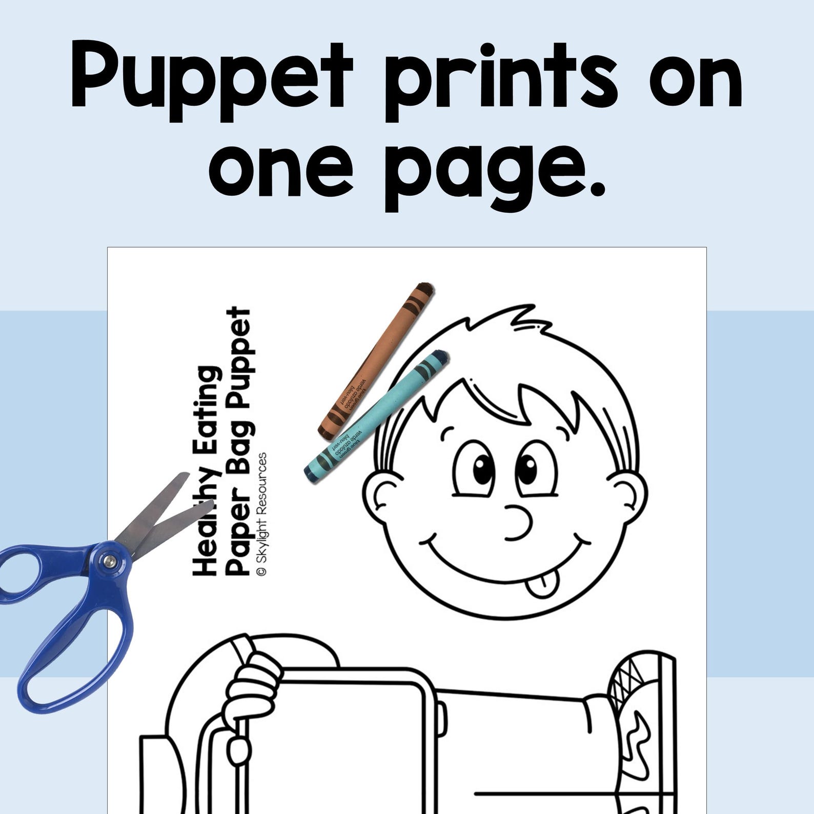 Healthy Eating Fun Paper Bag Puppet | Healthy Food Choices Craft ...