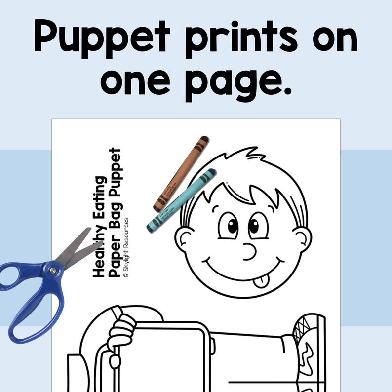 Healthy Eating Fun Paper Bag Puppet | Healthy Food Choices Craft ...