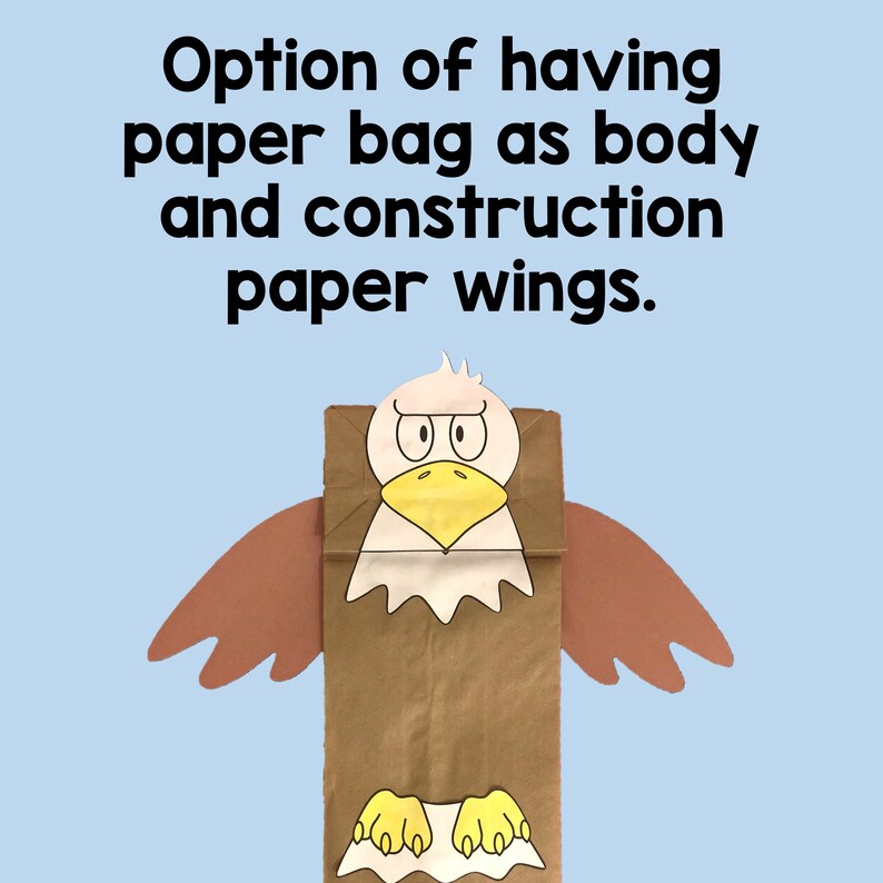 Bald Eagle Paper Bag Puppet Craft: Patriotic Holidays (digital Download ...