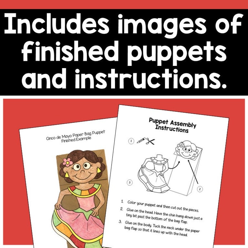 Cinco De Mayo Paper Bag Puppets | Mexico Holiday Craft Activity for ...