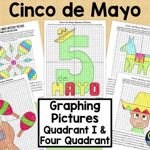 Cinco De Mayo Coordinate Plane Mystery Graphing Pictures - Etsy