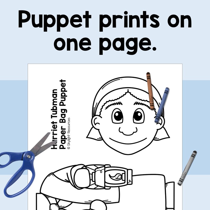 Harriet Tubman Paper Bag Puppet Craft: Black History Month or Women's ...