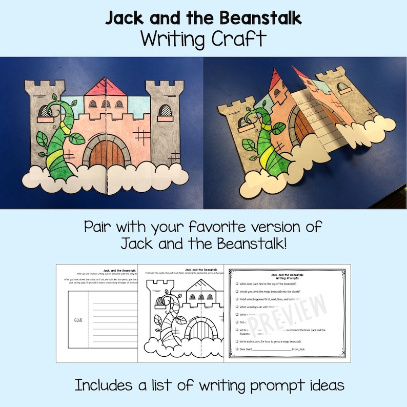 Jack and the Beanstalk Fun Writing Craft With Prompts - Etsy