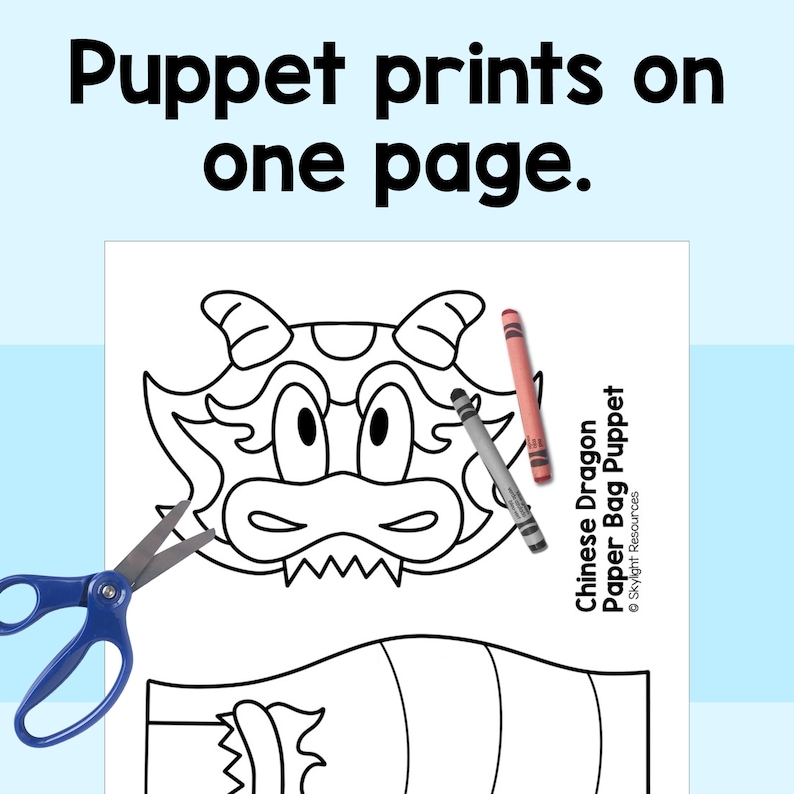 Chinese New Year Paper Bag Puppet, Lunar New Year Dragon Craft Activity ...